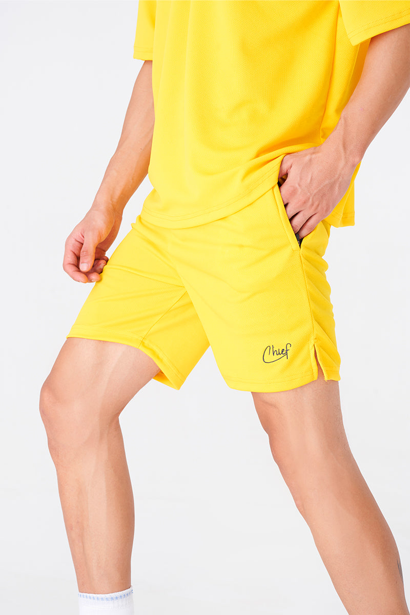 Men's Shine Bright in Yellow Gym Shorts for Bold Style