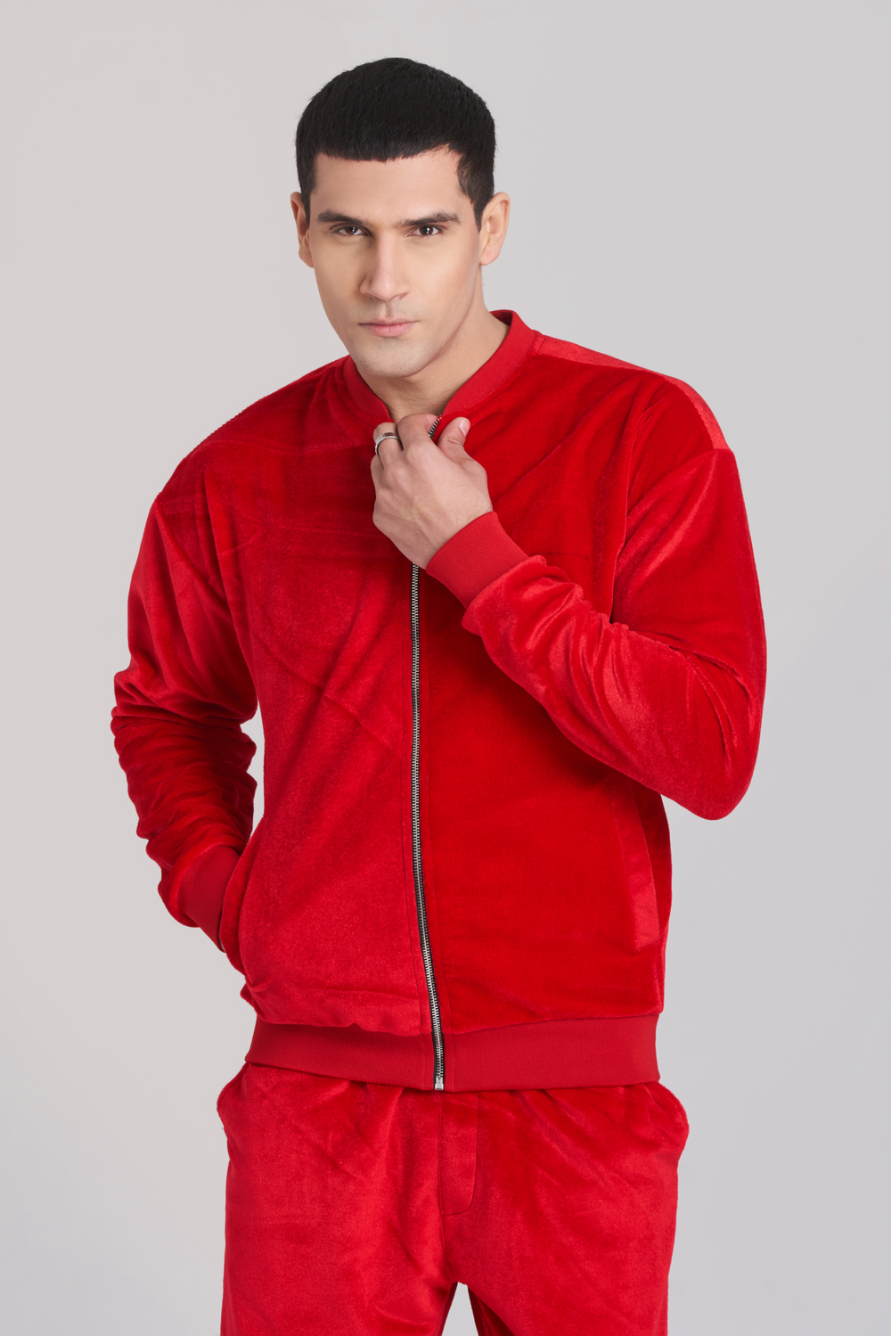 Retro Red Velvet TrackSuit - Men