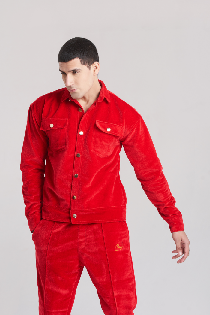Classic Red Velvet TrackSuit - Men